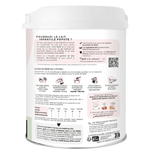 Infant Milk 1 Cow 0-6 Months 800g Popote | -0% on Kazidomi