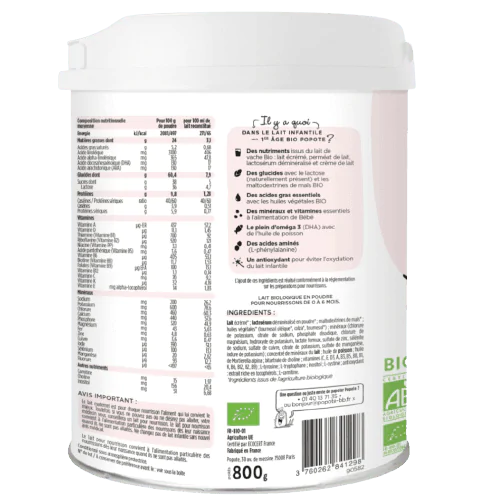 Infant Milk 1 Cow 0-6 Months 800g Popote | -0% on Kazidomi