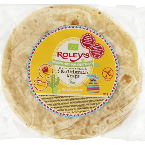 Gluten-Free Multigrain Wraps Organic 195g Roleys | -15% on Kazidomi