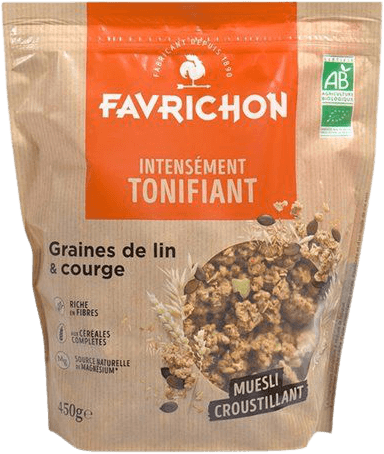 Muesli Croustillant Graines De Lin & Courges Bio 450g Favrichon | -20% ...