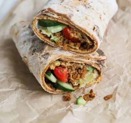 Wrap sans gluten au seitan haché | Recette Kazidomi